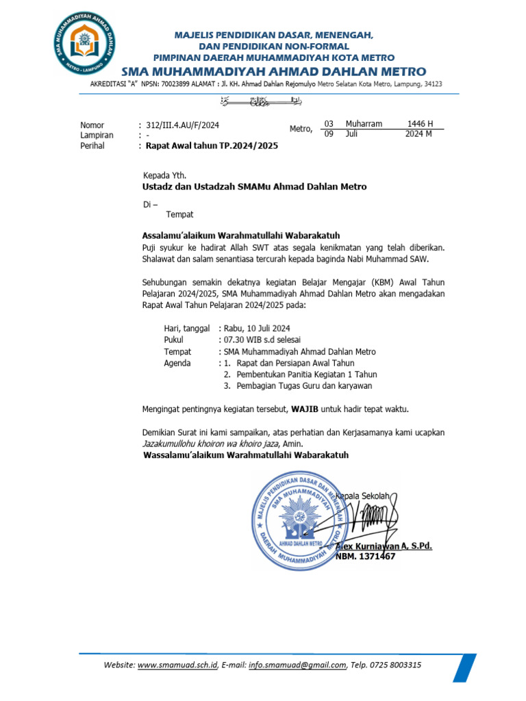 Rapat Awal Tahun 2024 2025 | PDF