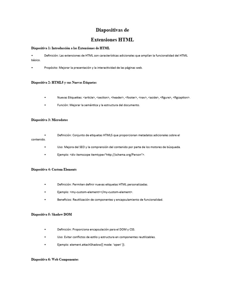 Extenciones de html | PDF | HTML | Modelo de objeto de documento Extenciones de html | PDF | HTML | Modelo de objeto de documento