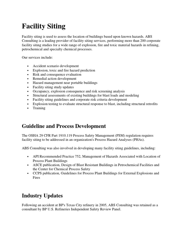 Facility Siting: Guideline and Process Development | PDF | Corrosion ...