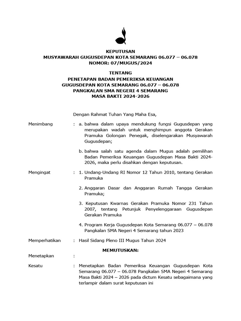 PDF - SK 07 BPK Gudep Gudman 2024 | PDF