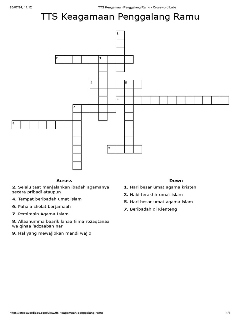 TTS Keagamaan Penggalang Ramu 1 | PDF