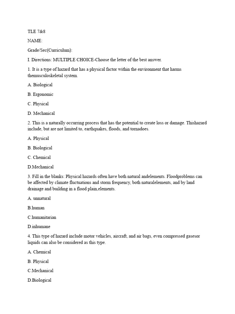 Tle 7&8 | PDF | Hazards | Waste