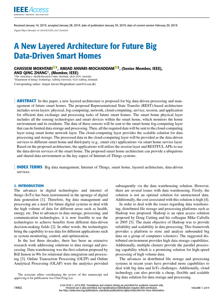 5 - A New Layered Architecture For Future Big Data-Driven Smart Homes | PDF | Internet Of Things ...