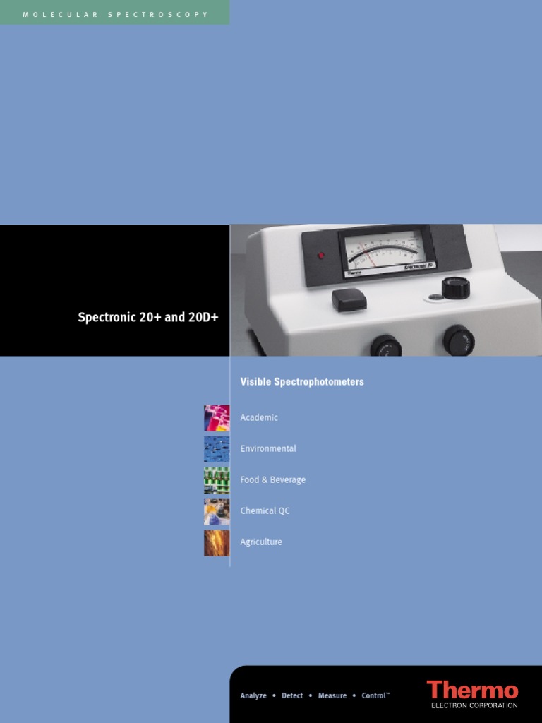 Spectronic 20 Datasheet | PDF | Spectrophotometry | Absorbance