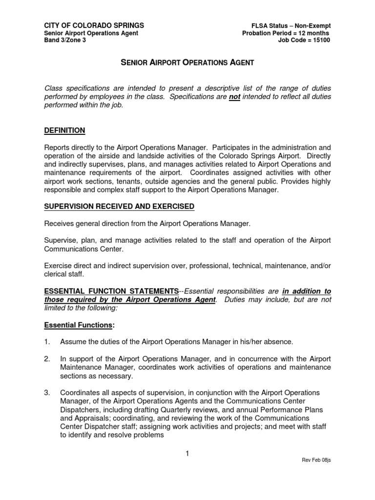 Senior Airport Operations Agent 08 | PDF | Airport | Airport Security