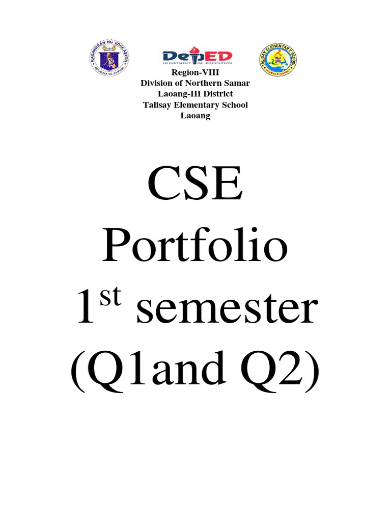 CSE Portfolio Guide for Laoang Schools | PDF | Curriculum | Teachers