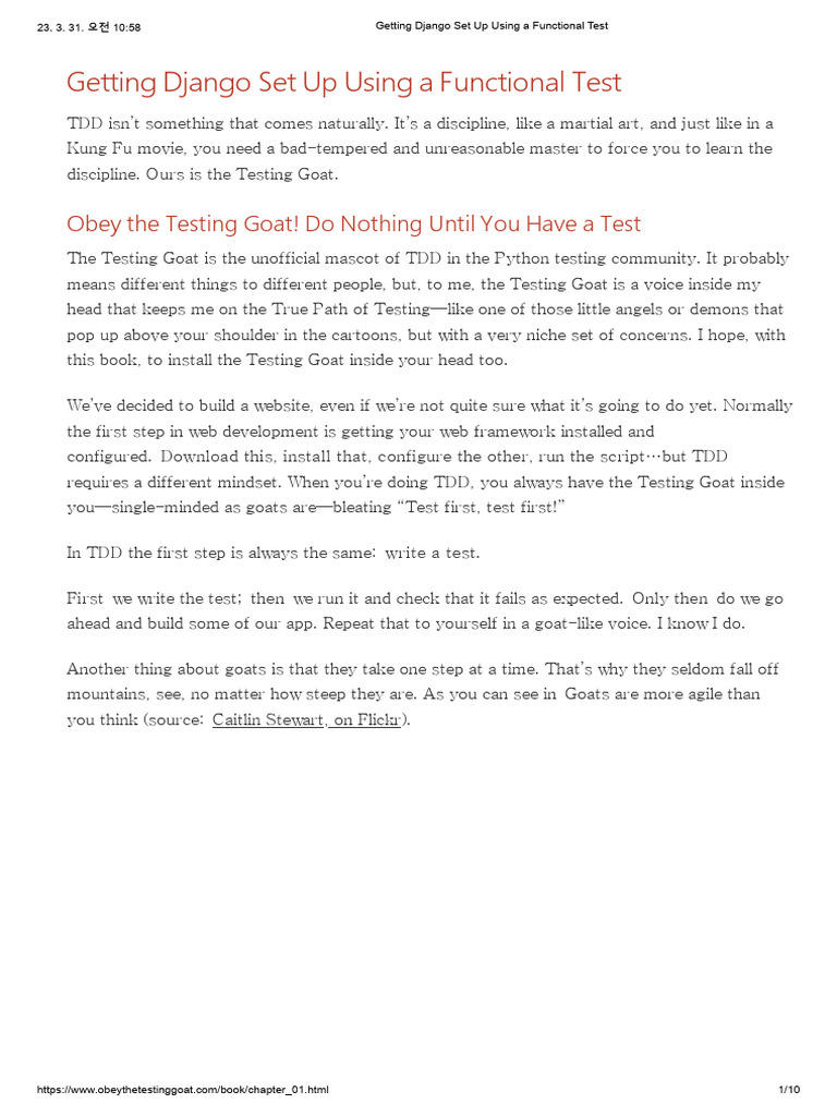 01 Getting Django Set Up Using A Functional Test Pdf Computer