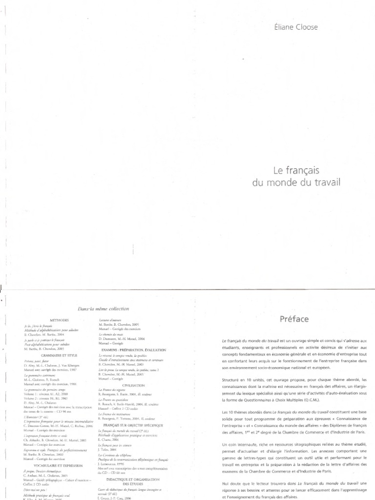 Le Francais Du Monde Du Travail | PDF