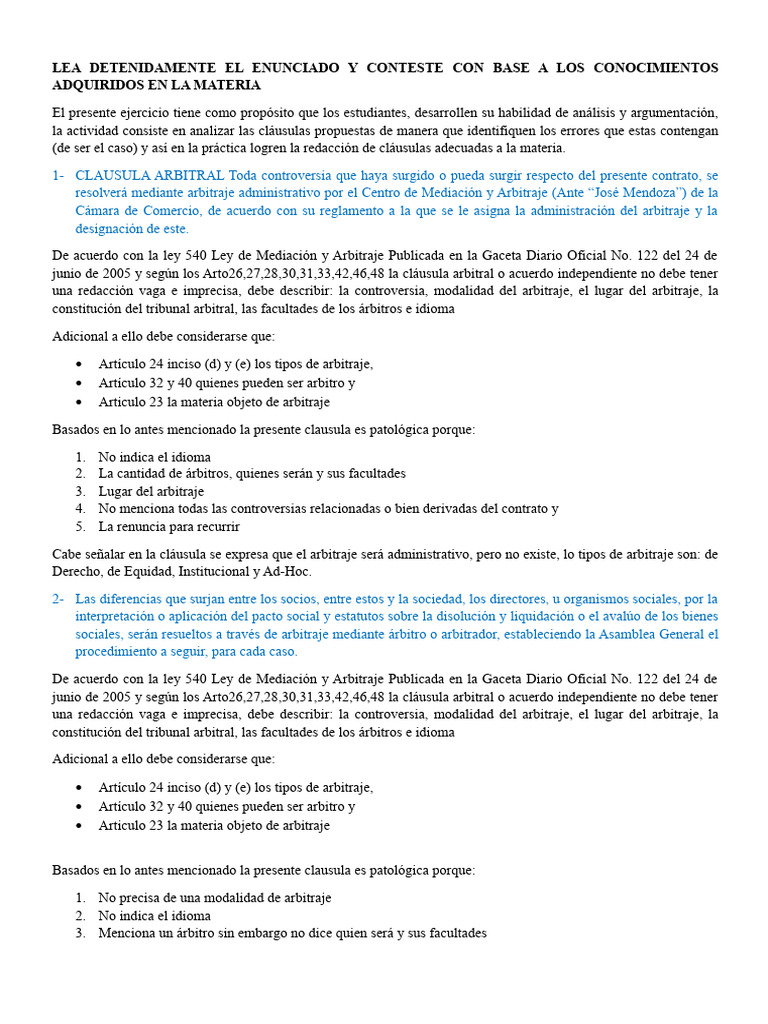 Caso N05 - Clausula de Arbitraje | PDF | Arbitraje | Gobierno