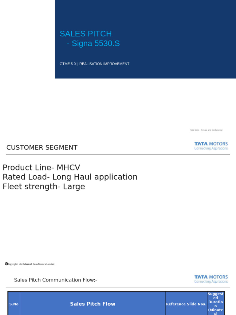 Sales Pitch RJ Signa5530 | PDF | Truck | Fuel Economy In Automobiles