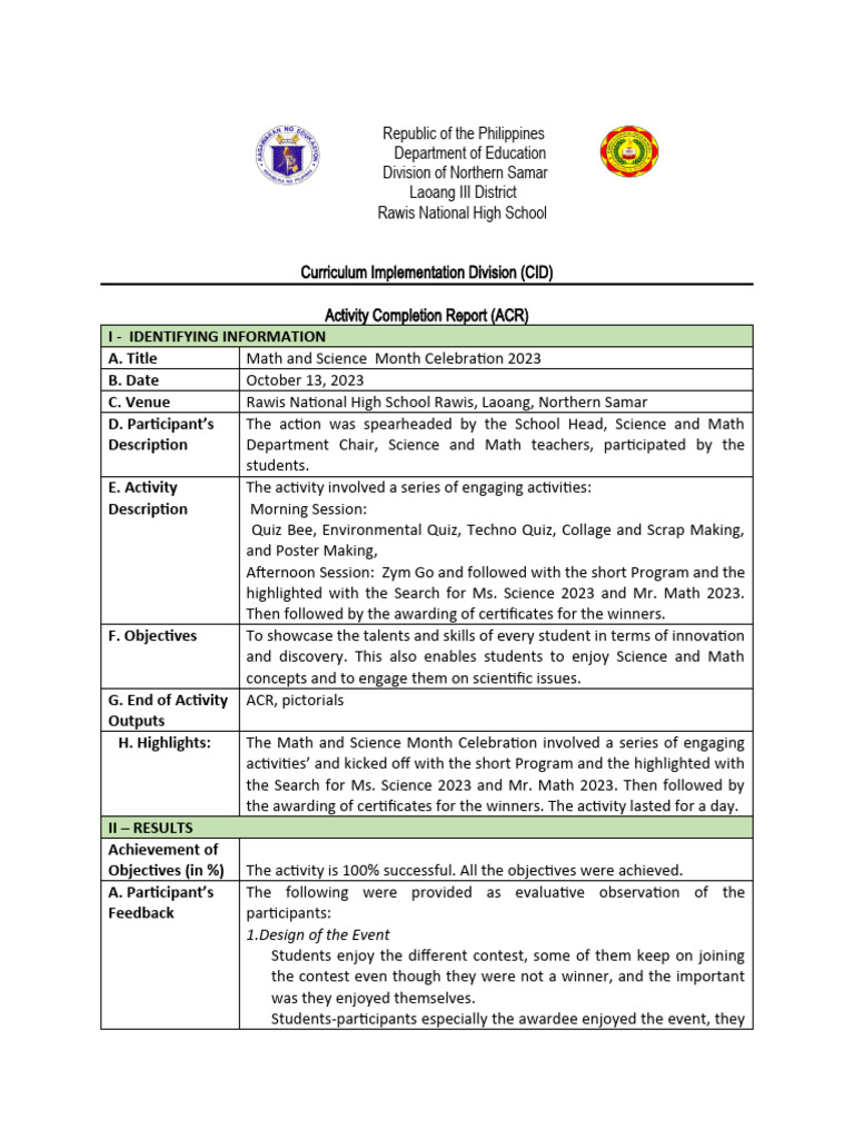 Acr 2023 2024 | PDF | Cognition | Science