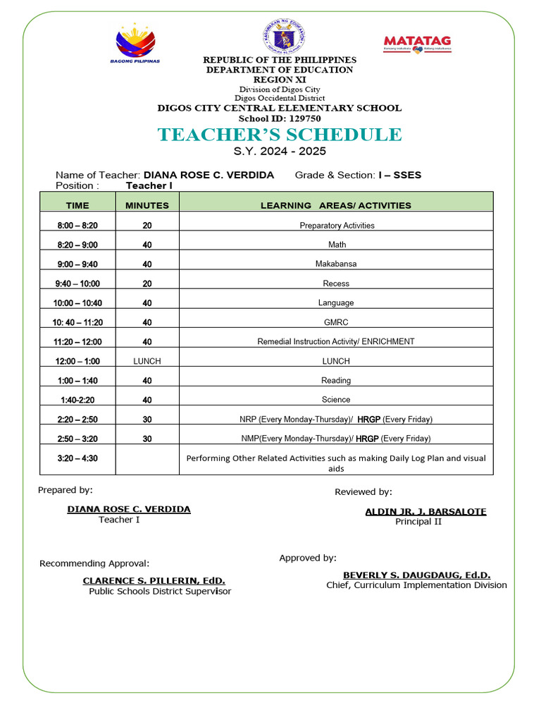 CLASS PROGRAM and TEACHER'S PROGRAM SSES | PDF | Learning | Behavior ...