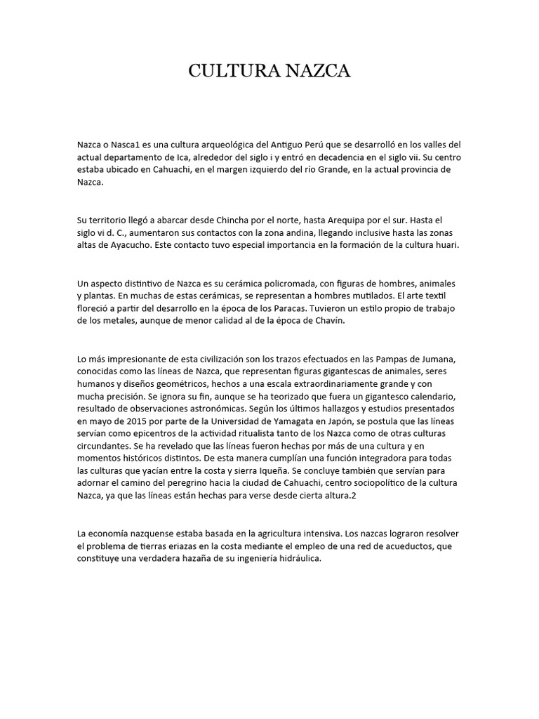 Cultura Nazca 1 | PDF