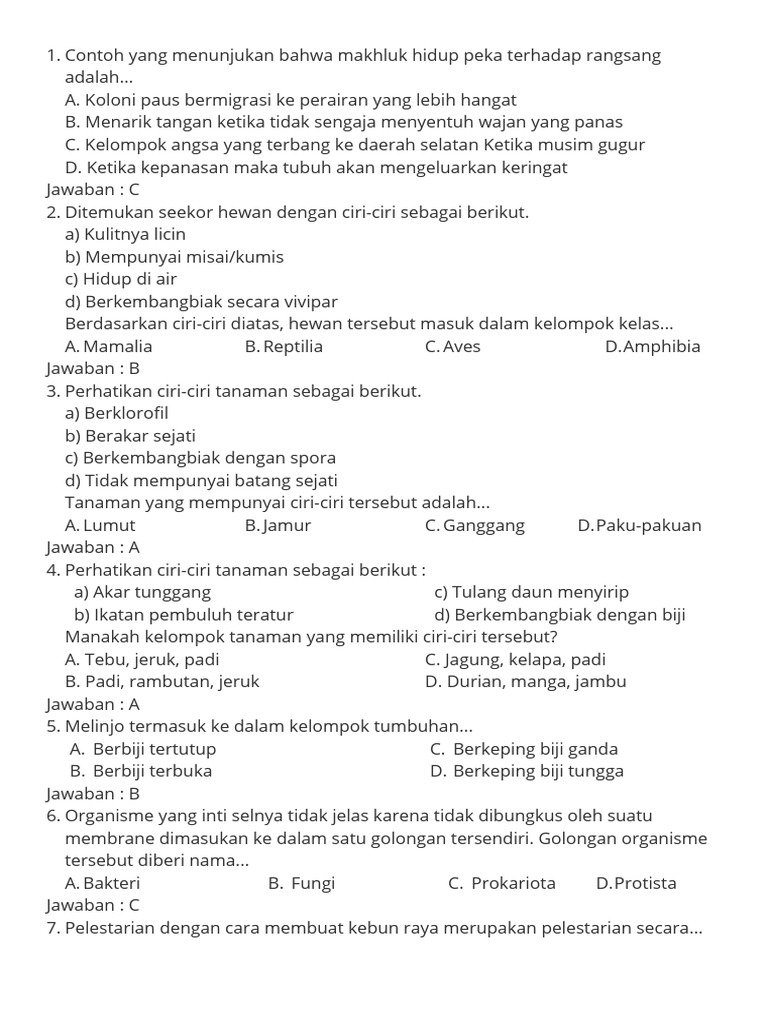 Contoh Yang Menunjukan Bahwa Makhluk Hidup Peka Terhadap Rangsang ...