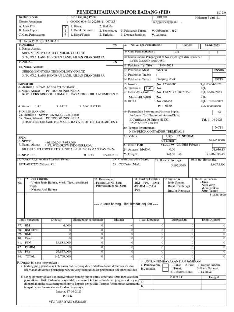 Pib Nopen 7085 | PDF