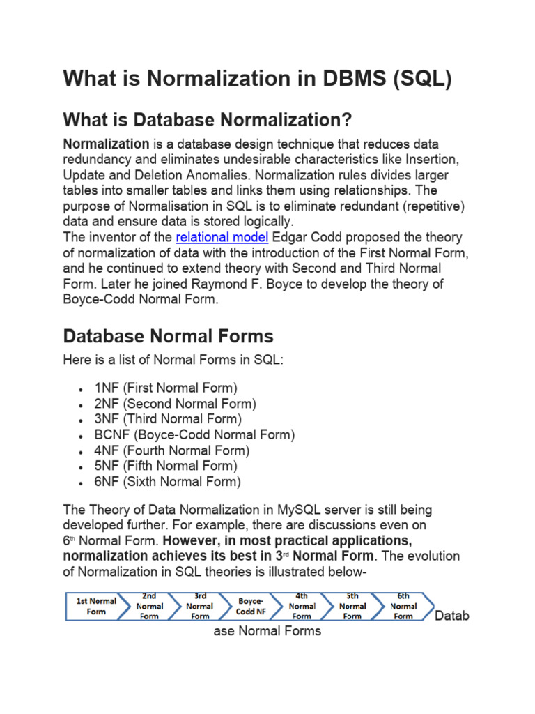 What is Normalization in DBMS | PDF | Databases | Software Design