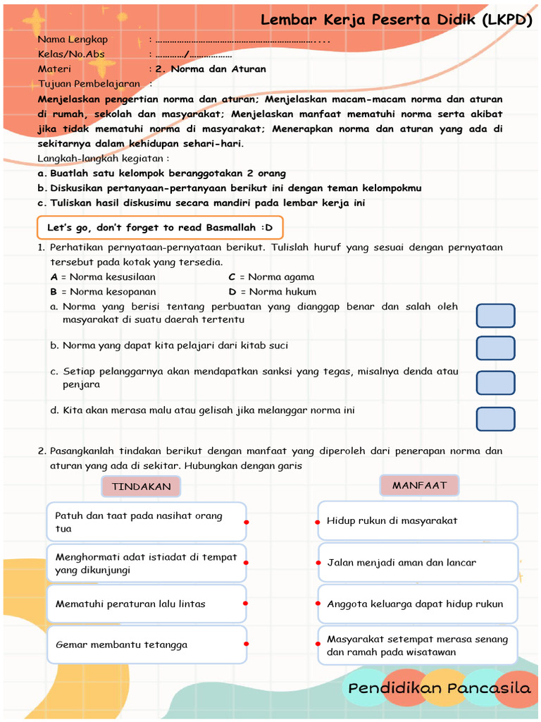 LKPD Norma Dan Aturan 1 | PDF | Seni
