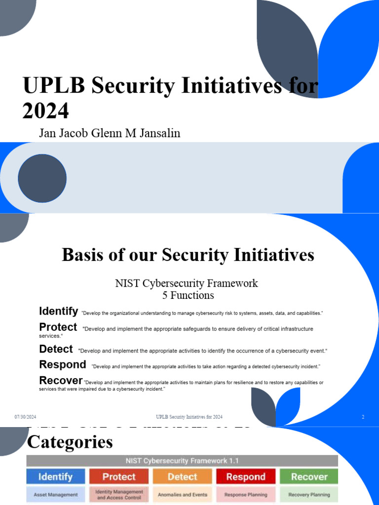 UPLB 2024 Cybersecurity Initiatives | PDF | Security | Computer Security