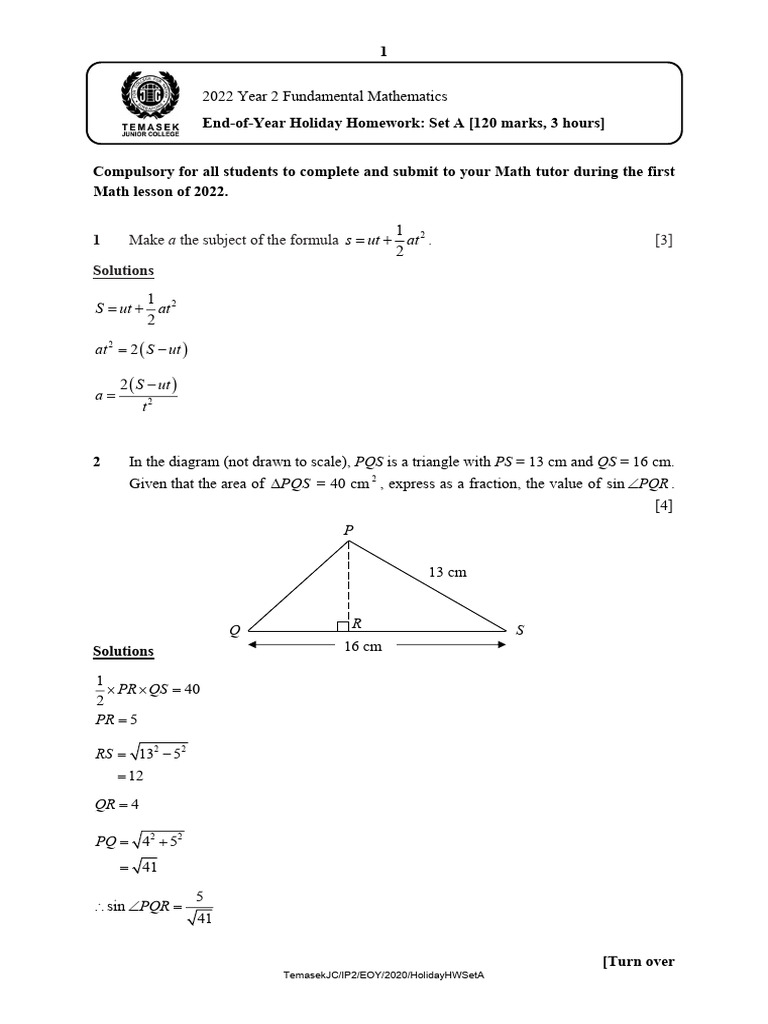 2021 Year 2 EOY Holiday Homework Set A | PDF | Mathematics