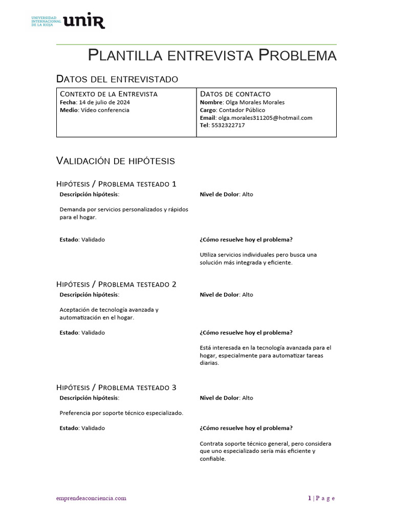 Plantilla Entrevista Problema-11 | PDF | Informática
