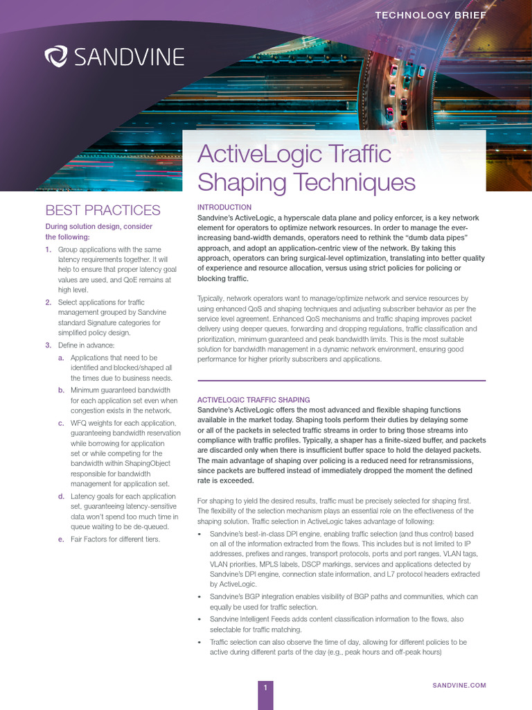 Sandvine ActiveLogic Traffic Shaping Guide | PDF | Computer Network | Network Congestion