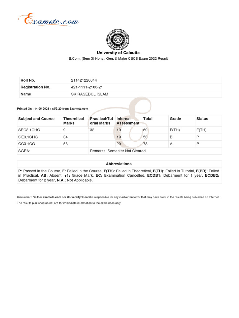Print Result | PDF