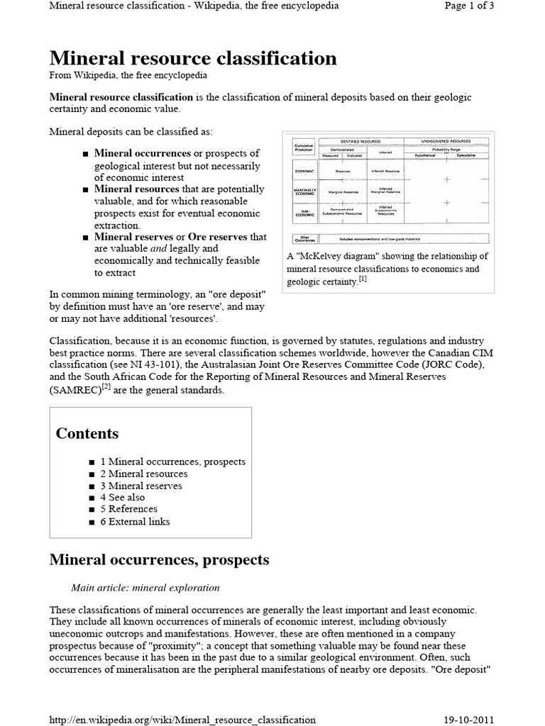 Mineral Resource Classification | PDF | Mineralogy | Mining