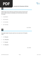 6th Grade Math EOG Practice Test | PDF | Area