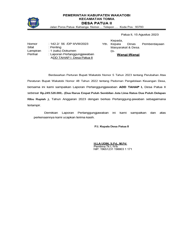 SURAT Pengantar SPJ | PDF | Pengelolaan Keuangan & Uang