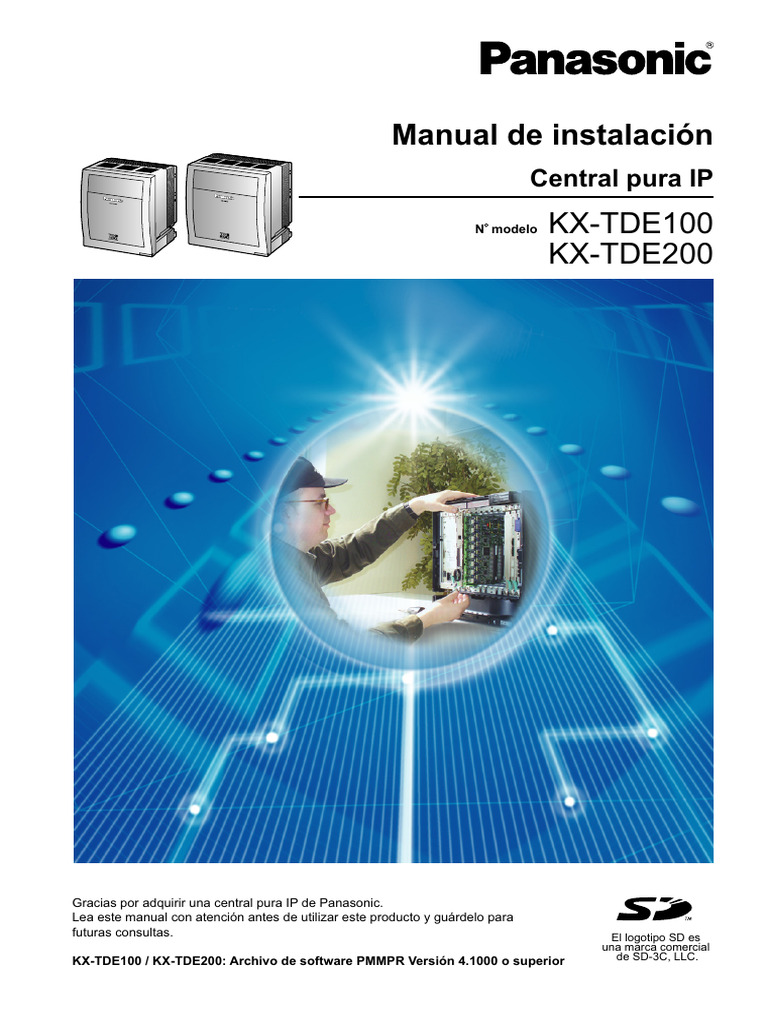 Panasonic Manual de Instalacion KX TDE100 KX TDE200 IPCMPR PMMPR Central Pura IP PSQX4201TA ...