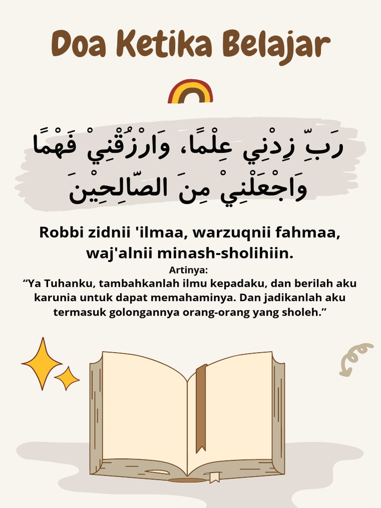 Kuning Pucat Ilustrasi Doa Ketika Belajar Pamflet A4 | PDF