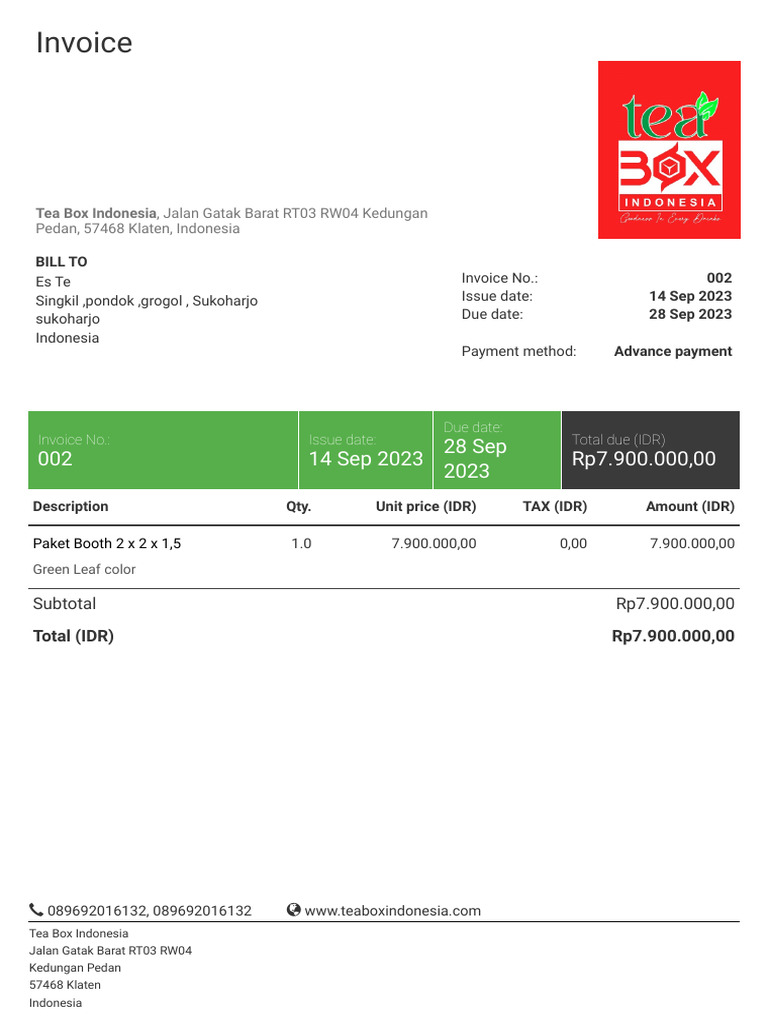 Invoice 002 Pdf