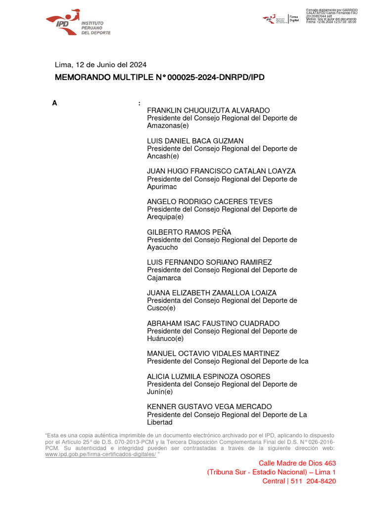 Memorando Multiple-000025-2024-Dnrpd | PDF | Perú