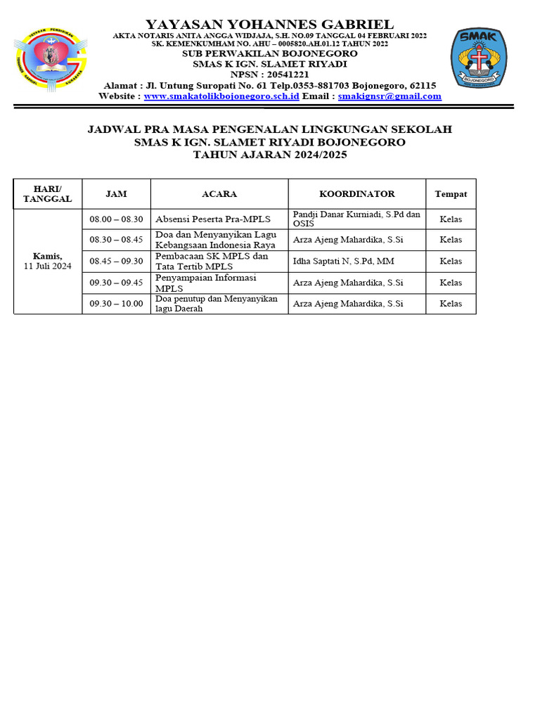 Rundown Pra Dan Mpls 2024 2025 | PDF