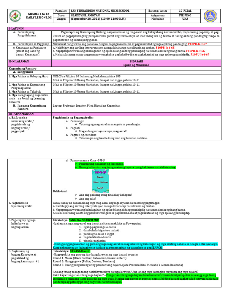 CO 1 Lesson Plan | PDF