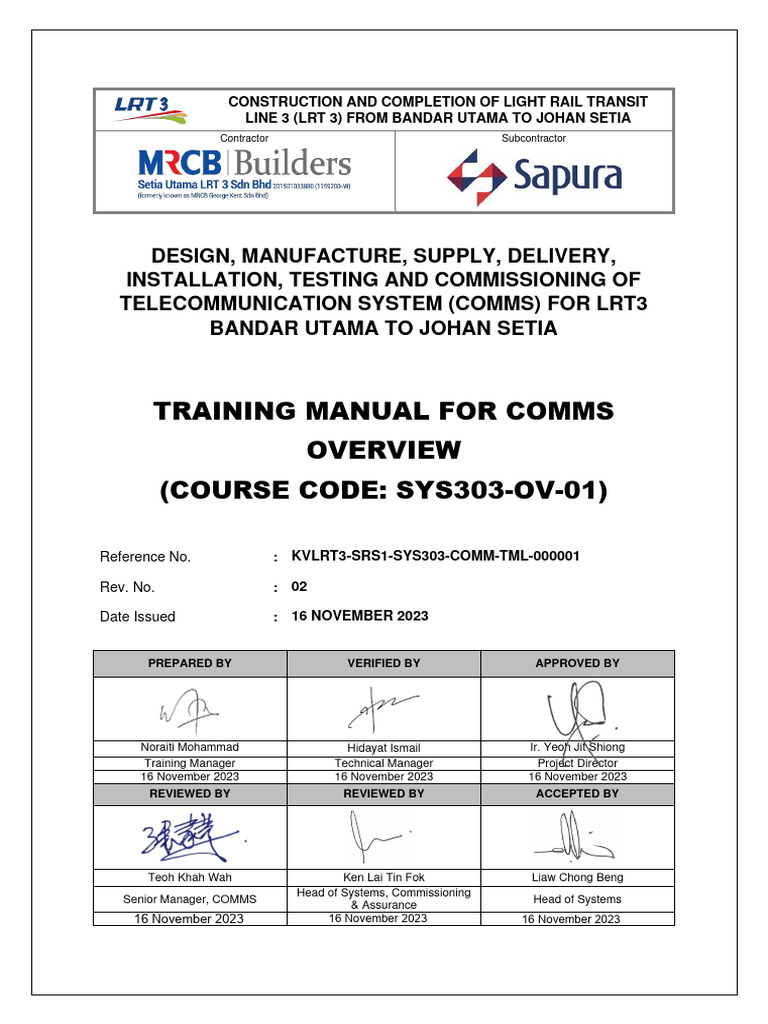 LRT3 COMMS Training Manual Overview | PDF | Scada | Closed Circuit ...