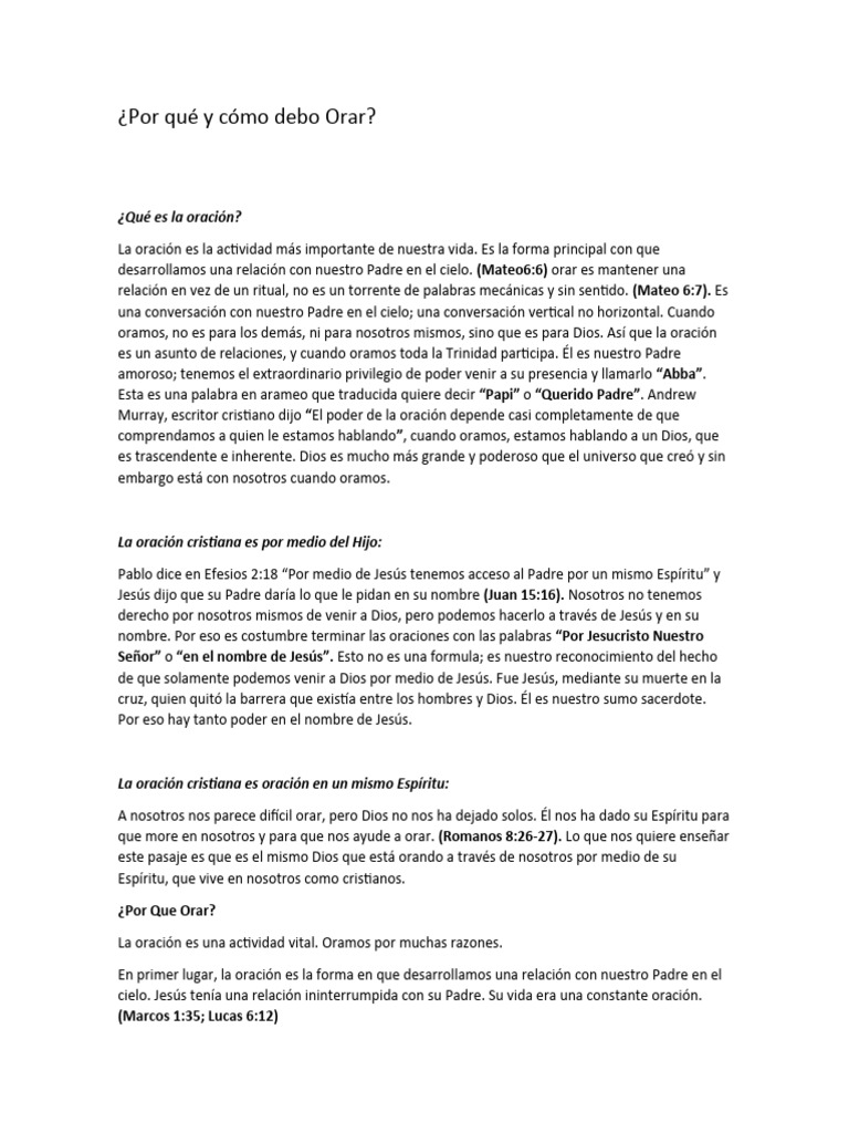 6.por Qué y Cómo Debo Orar | PDF | Oración | Jesús
