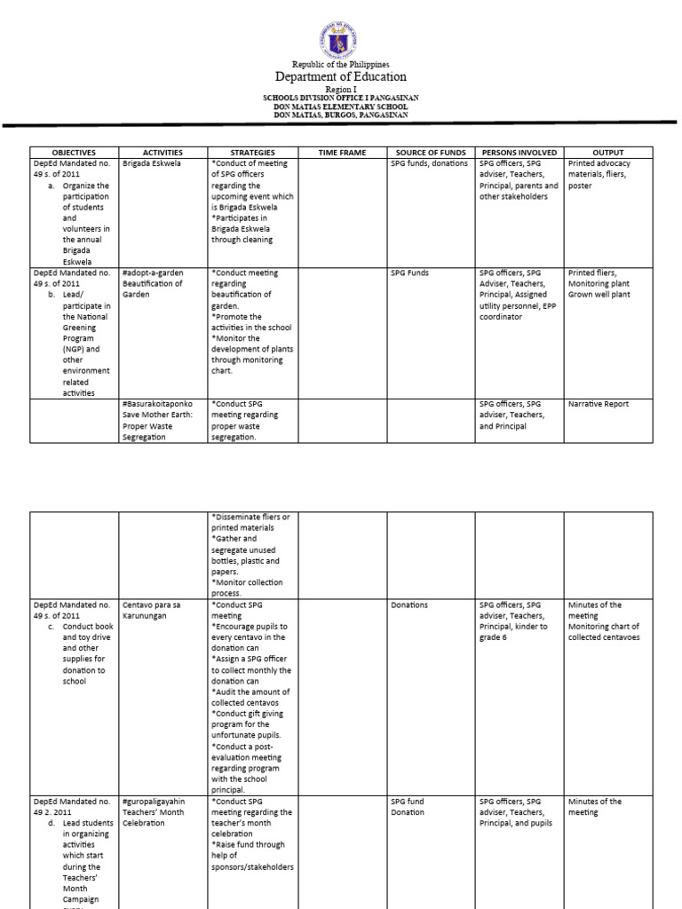 SPG action plan | PDF