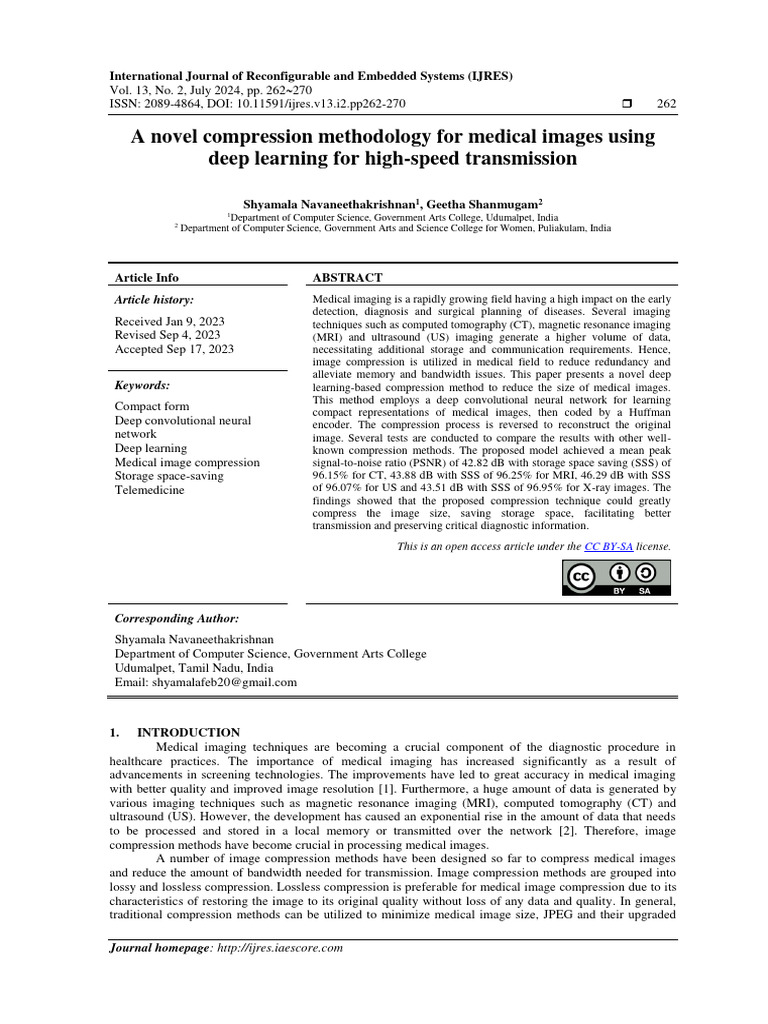 A Novel Compression Methodology For Medical Images Using Deep Learning ... A Novel Compression Methodology For Medical Images Using Deep Learning ...