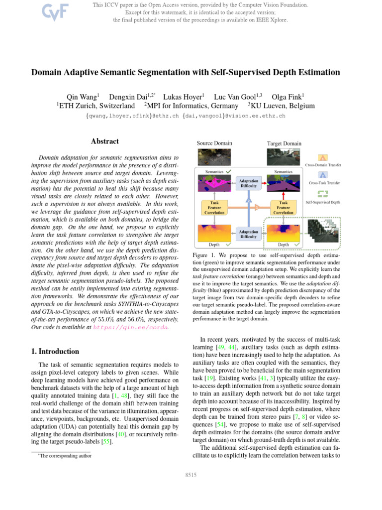 Wang Domain Adaptive Semantic Segmentation With Self-Supervised Depth Estimation ICCV 2021 Paper ...