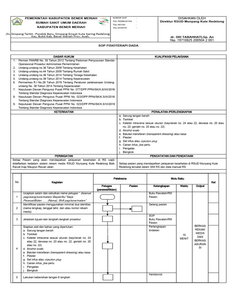 Sop Pemasangan Infus | PDF