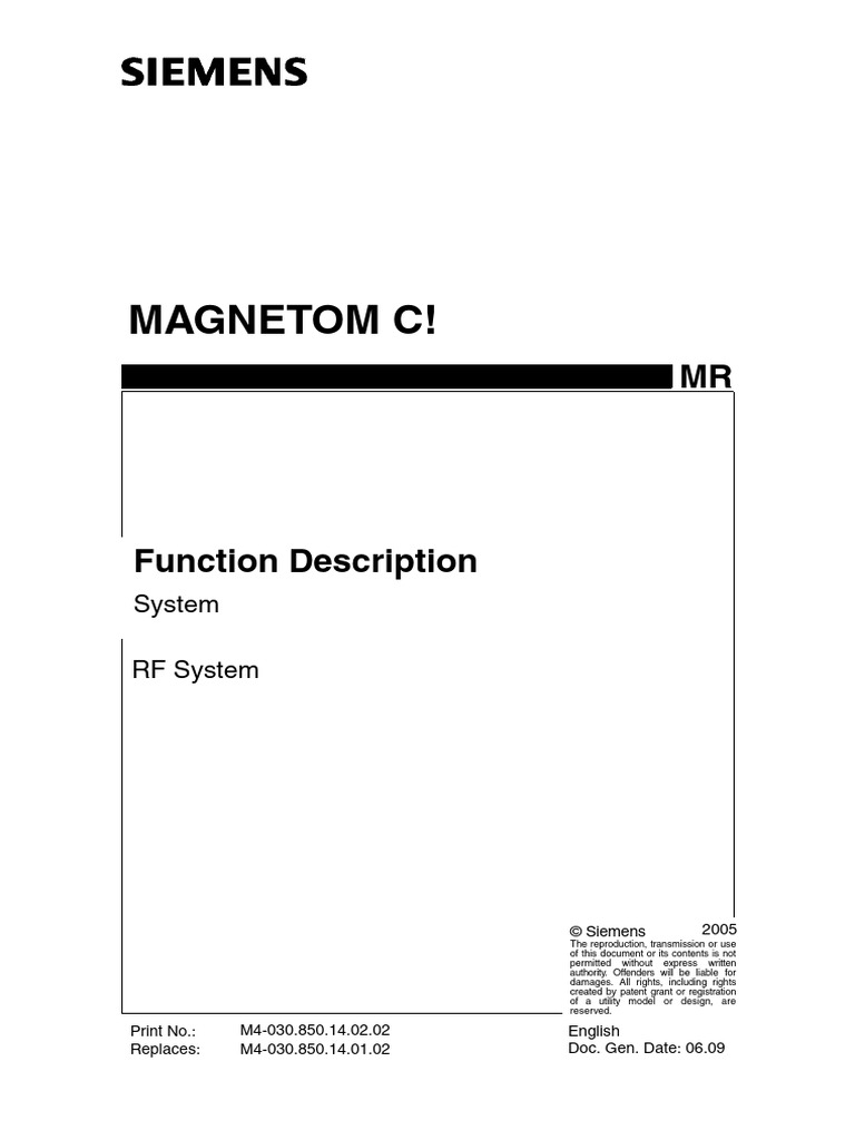 Magnetom C Func Des RF | PDF | Antenna (Radio) | Modulation