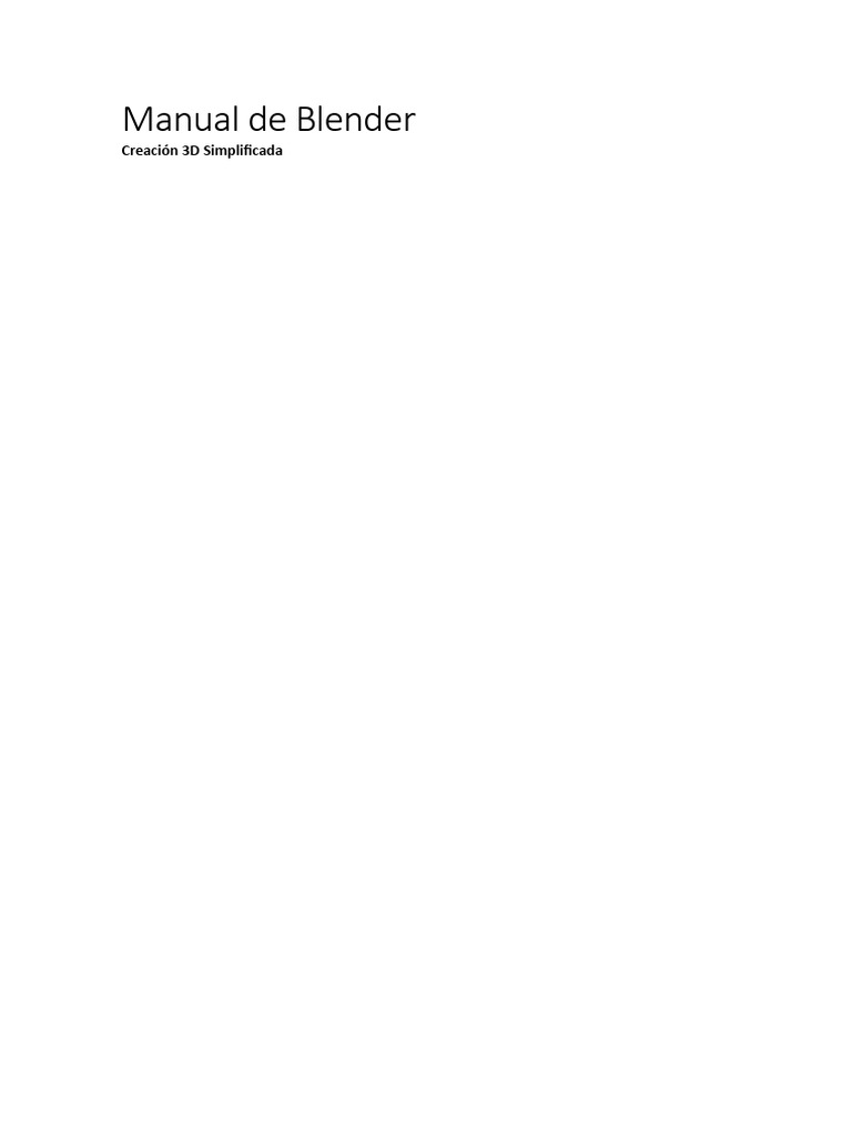 Manual de Blender 3D en Español | PDF | Licuadora (Software ...
