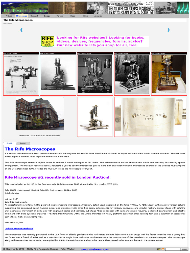 DR Royal Rife Research - The Rife Microscope - Europe | PDF ...