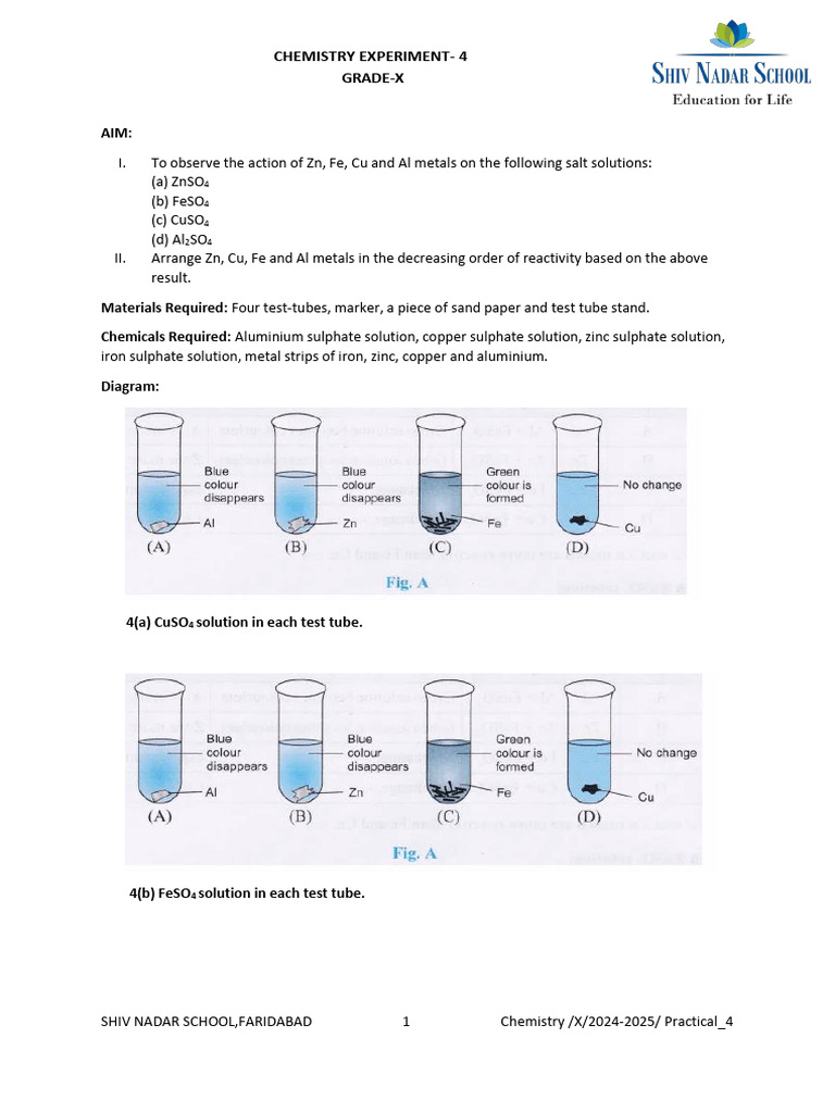 Practical 4 | PDF | Zinc | Copper