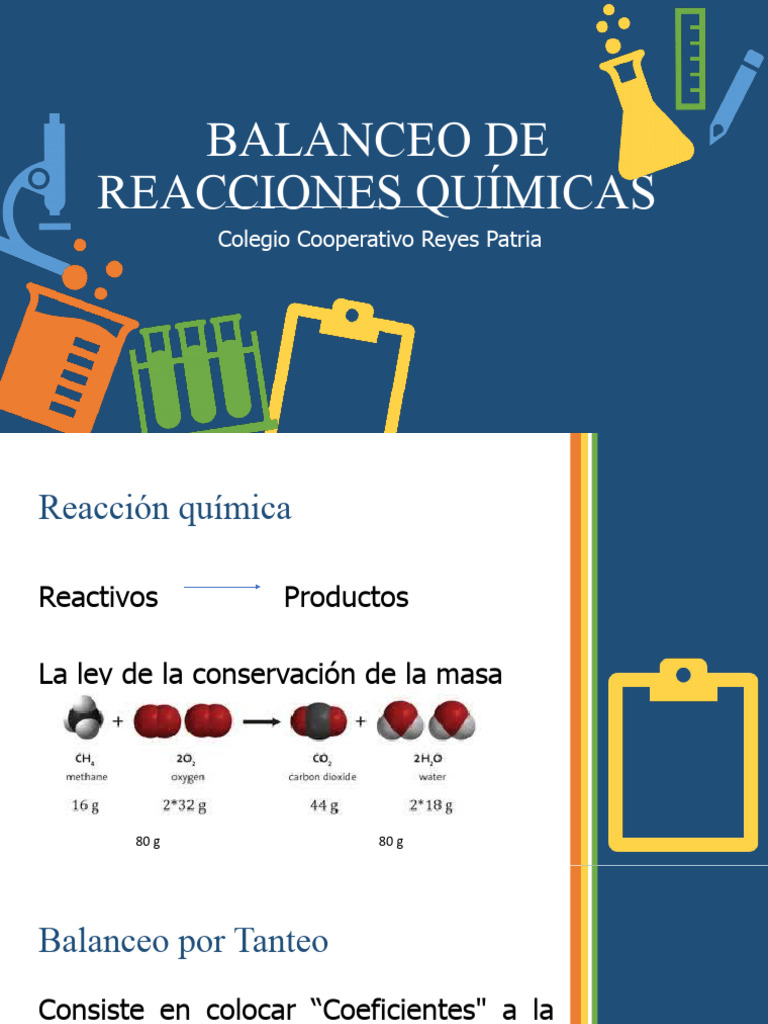 Balanceo de Reacciones Químicas | PDF | Métodos y materiales de ...