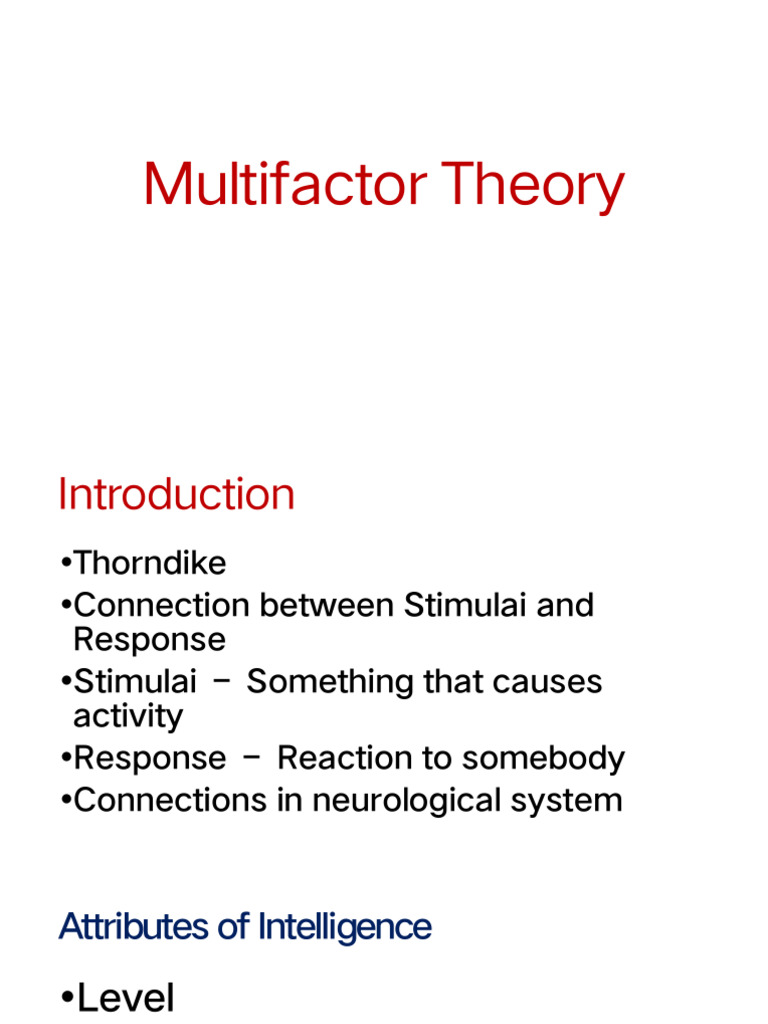 Multi Factor Theory | PDF