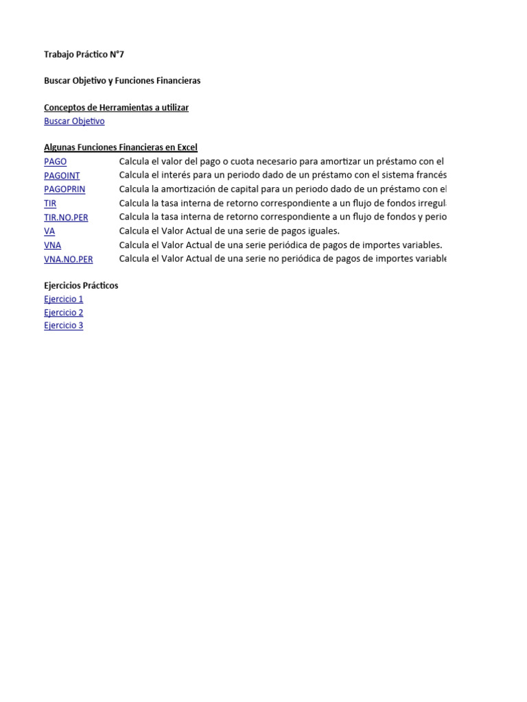 U5 - TP7 - Funciones Financieras | PDF | Interés | Contabilidad