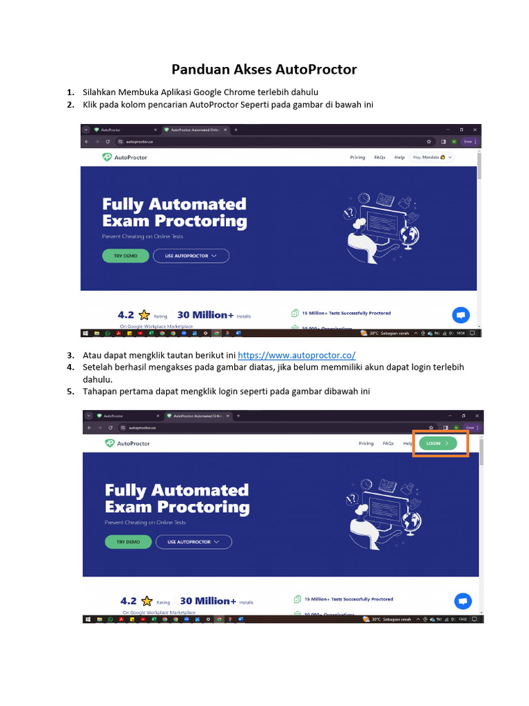 Panduan Akses AutoProctor | PDF | Karier & Perkembangan | Bisnis