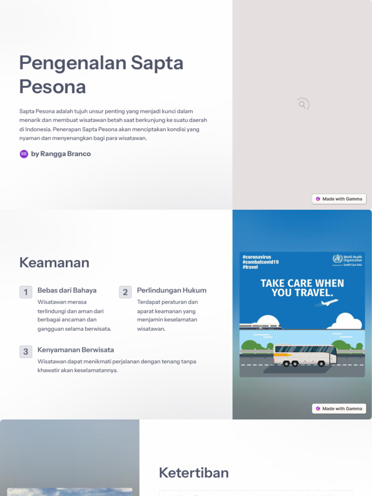 "Sapta Pesona: Kunci Wisata Nyaman" | PDF